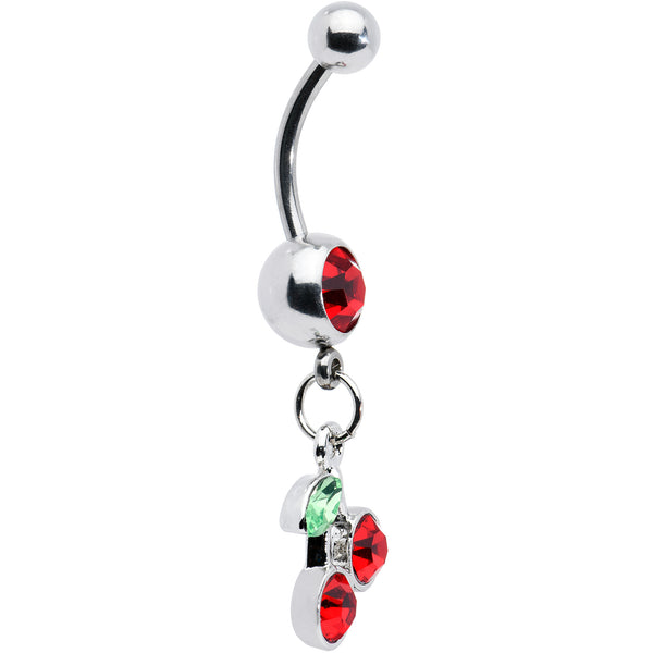Ruby Red DANGLING CHERRY Belly Ring – BodyCandy