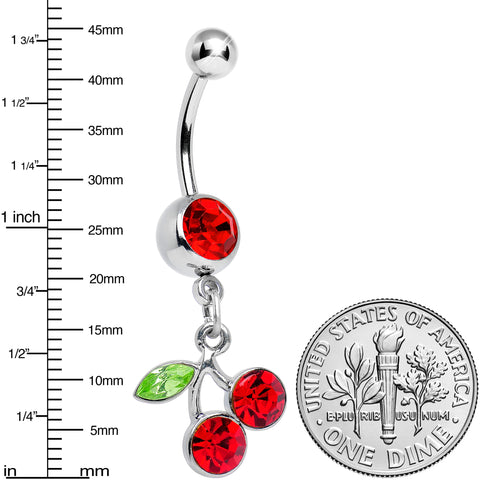 Ruby Red DANGLING CHERRY Belly Ring – BodyCandy