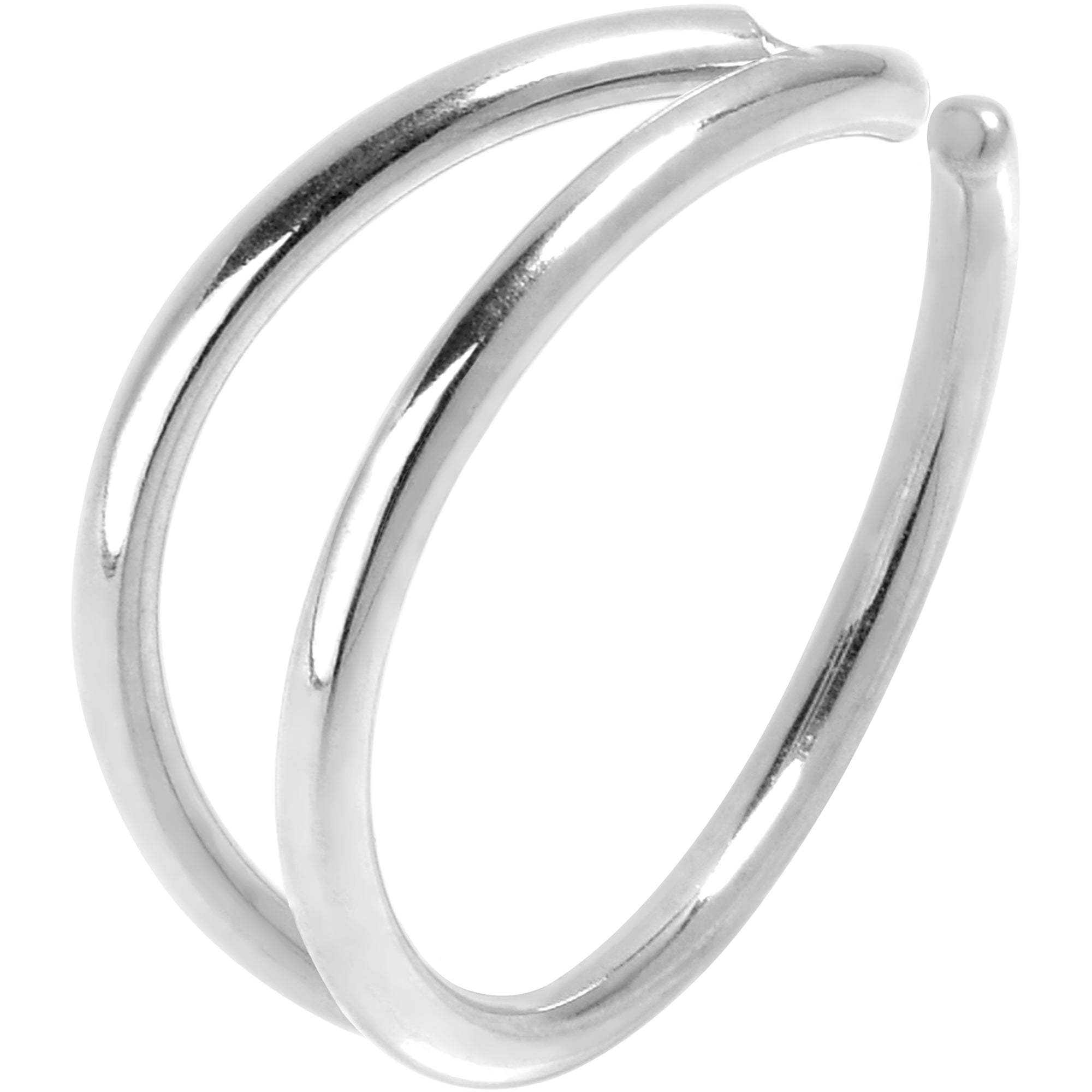 20 Gauge 5/16 Stainless Steel Double Nose Hoop