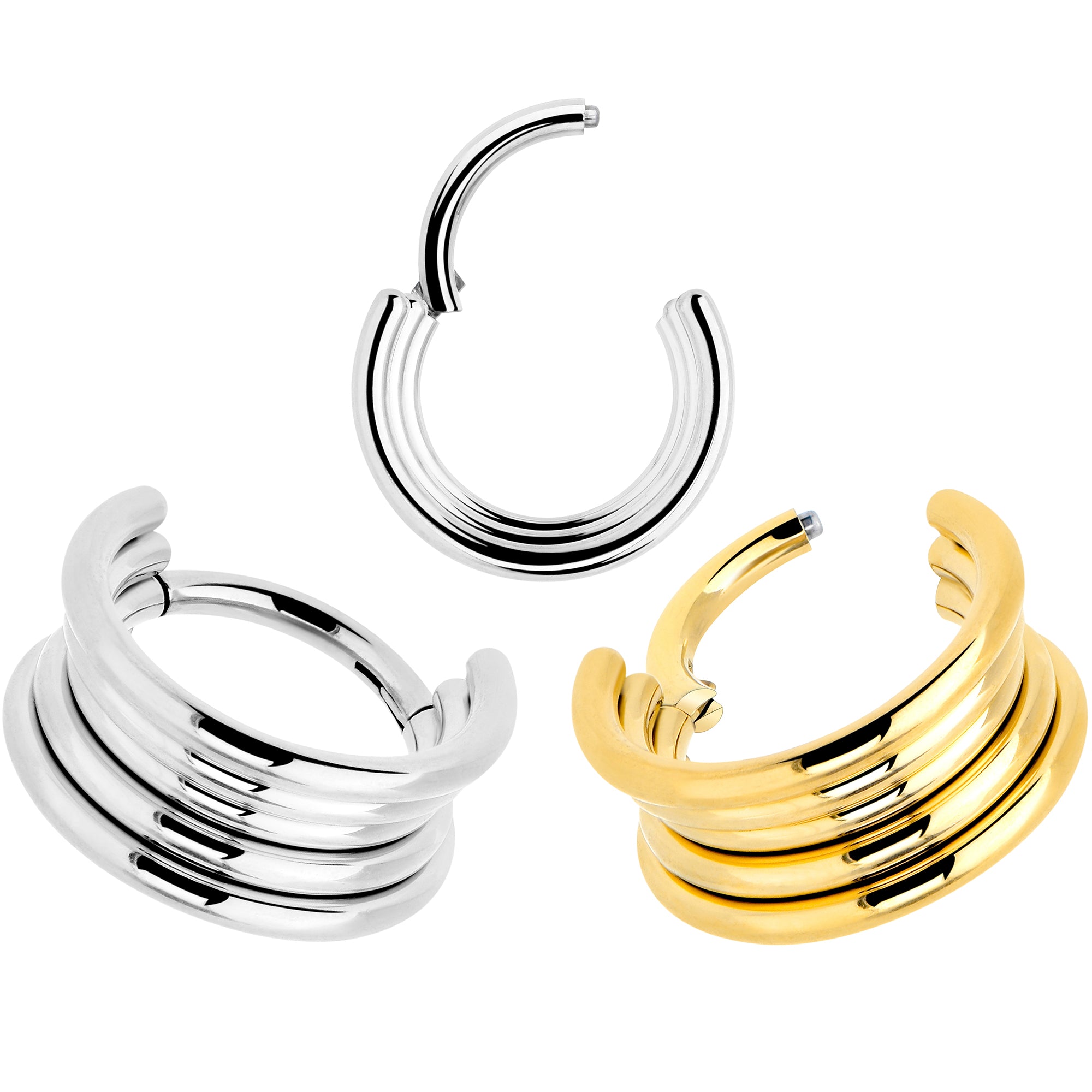 Implant Grade Titanium Hinged Segment - 16 Gauge Stacked Septum Ring