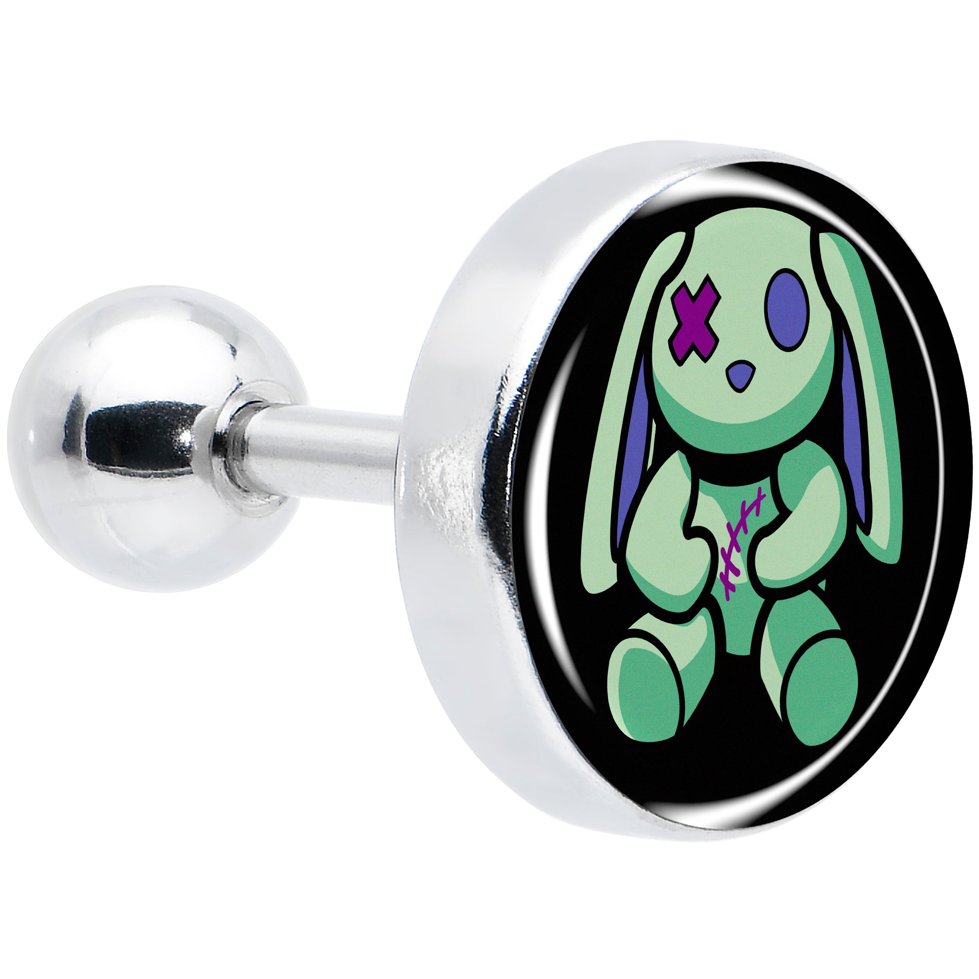 16 Gauge 1/4 Zombie Bunny Tragus Cartilage Earring by Onyx O