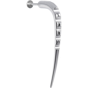 14 Gauge Stainless Steel CARVED HOOK Labret - 3/8