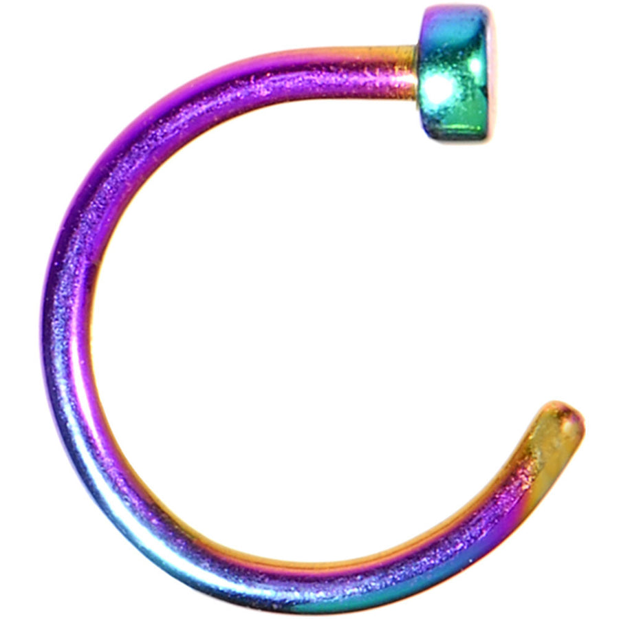 20 Gauge 5/16 Rainbow Anodized Titanium Nose Hoop