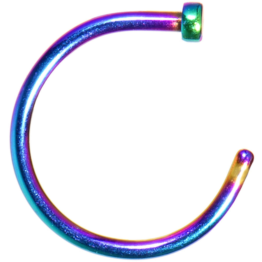 20 Gauge 3/8 Rainbow Anodized Titanium Nose Hoop
