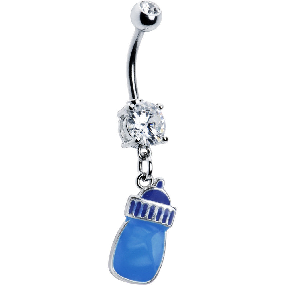 Blue Baby Bottle Belly Ring