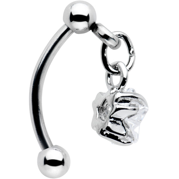 Top Down Clear Gem Dangle Star Eyebrow Ring – BodyCandy