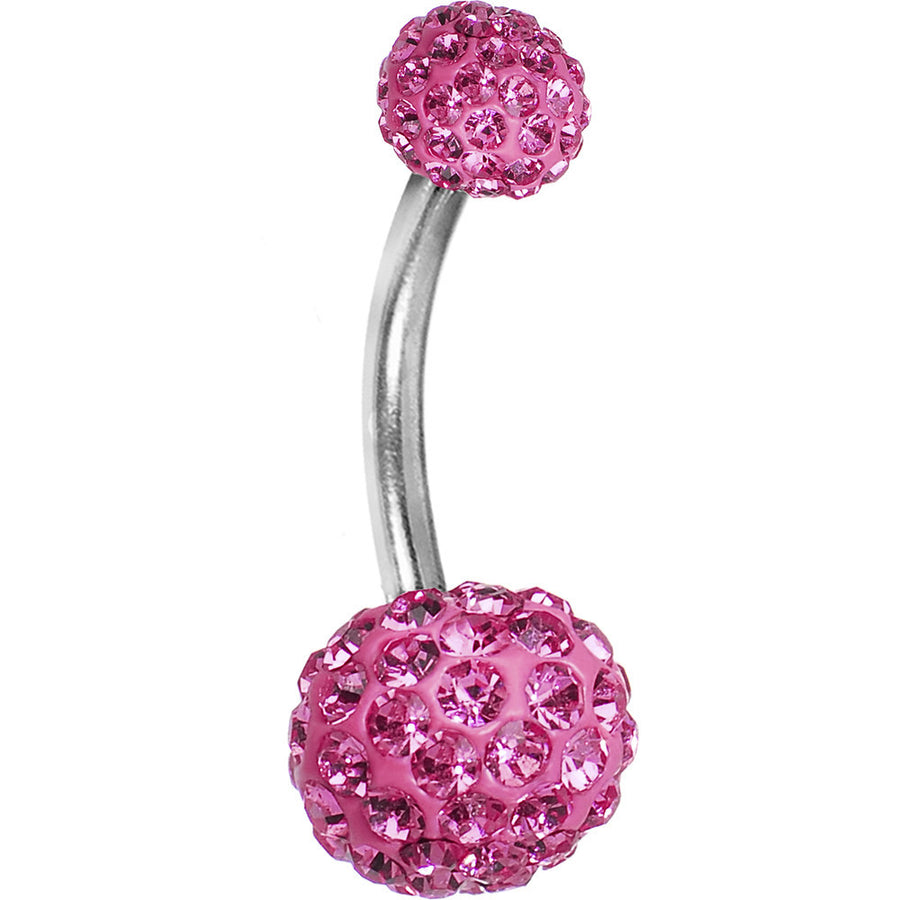 Pink Crystal Belly Ring