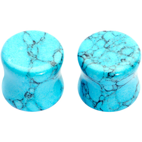 1/2 Turquoise Natural Stone Saddle Plug Set – BodyCandy