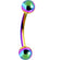 Rainbow Anodized Titanium Ball Eyebrow Ring