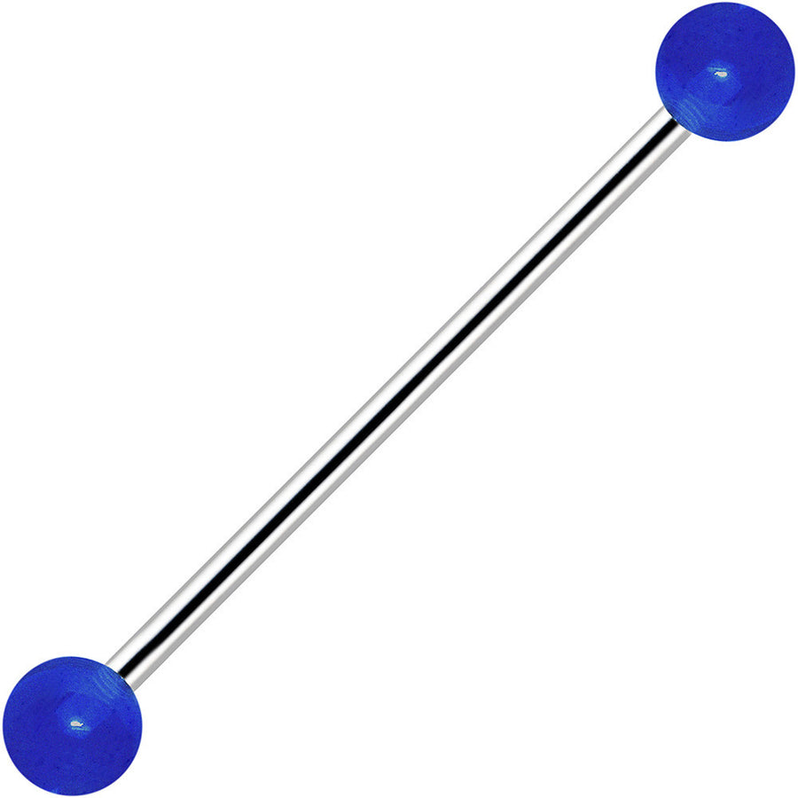 Blue Glow in the Dark Industrial Barbell 31mm