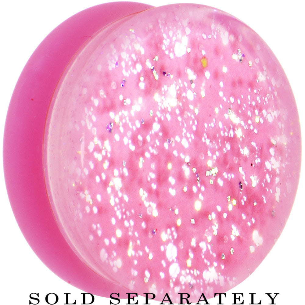 24mm Pink Neon Glitter Saddle Plug