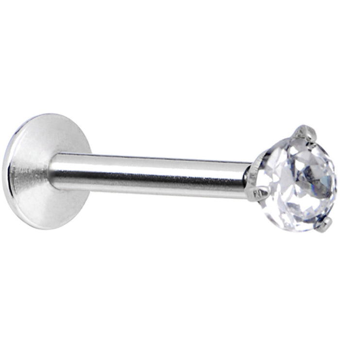 16 Gauge Clear 2mm Gem Internally Threaded Labret Monroe Tragus