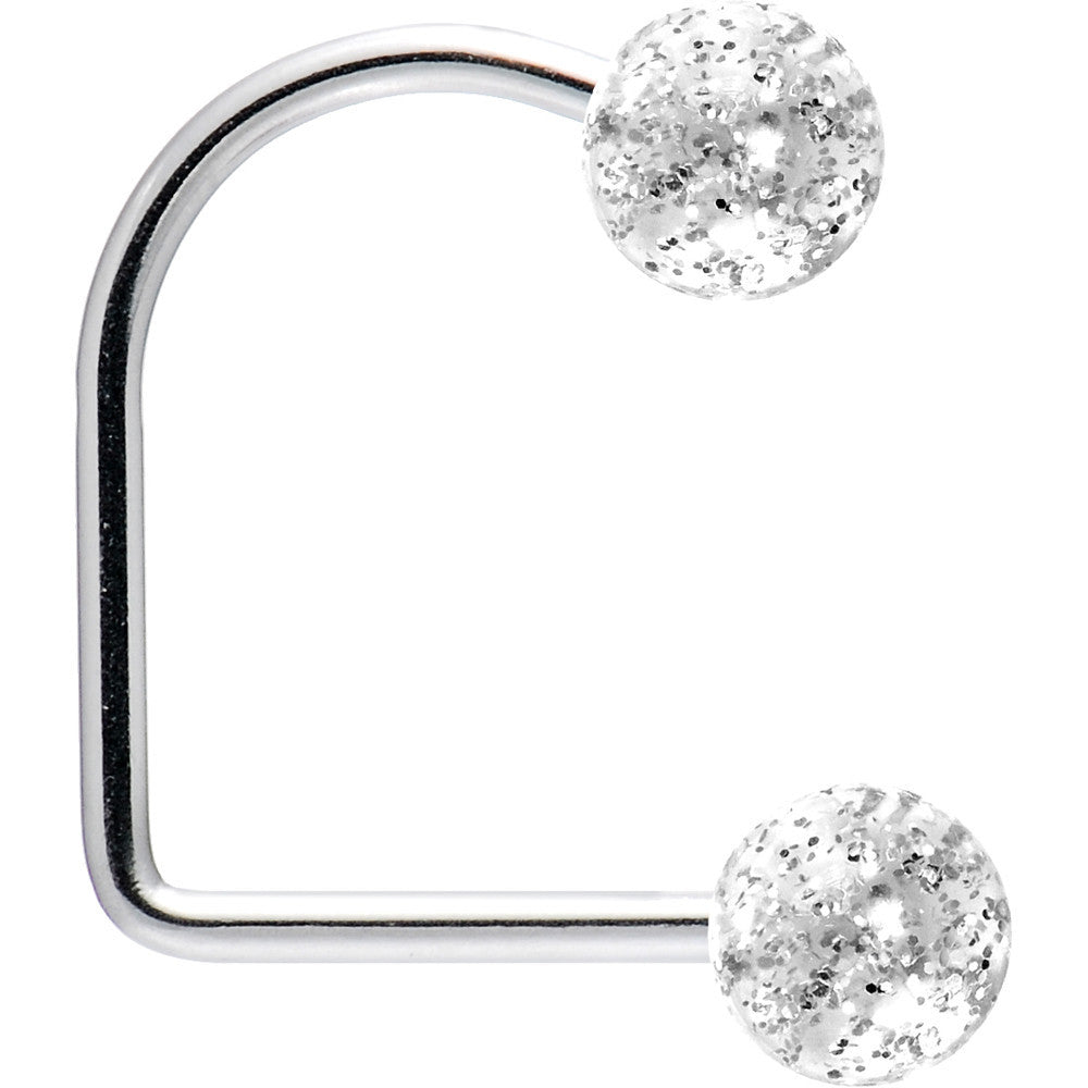 16 Gauge Clear Acrylic Glitter Ball Lippy Loop Labret