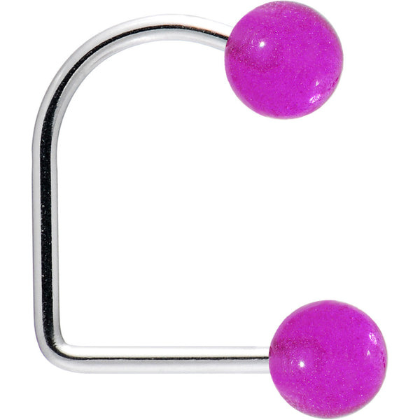 16 Gauge Purple Acrylic Glow in the Dark Lippy Loop Labret