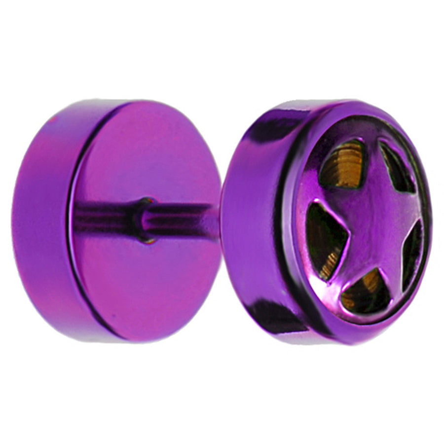 Purple Anodized Titanium Star Cheater Plug