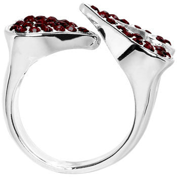 Ruby Red Gem Heartbreaker Heart Adjustable Ring – BodyCandy