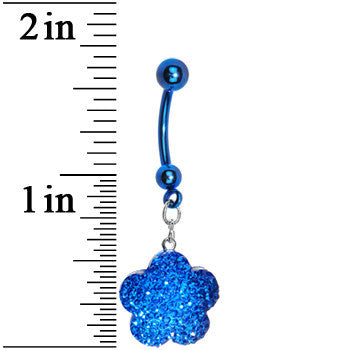 Sapphire Blue Flower Dangle Belly Ring – BodyCandy
