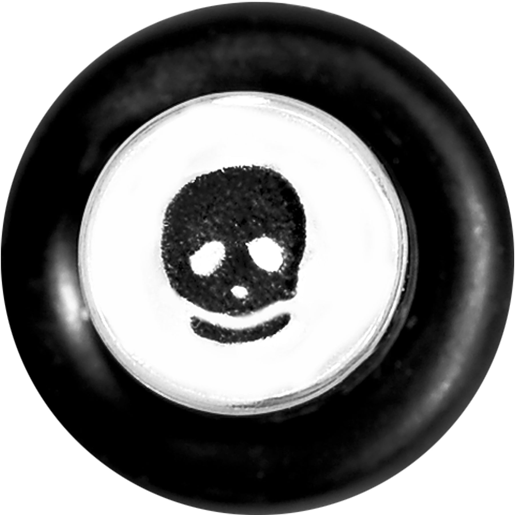 6 Gauge Clear Acrylic Glitter Black Skull Confetti Taper