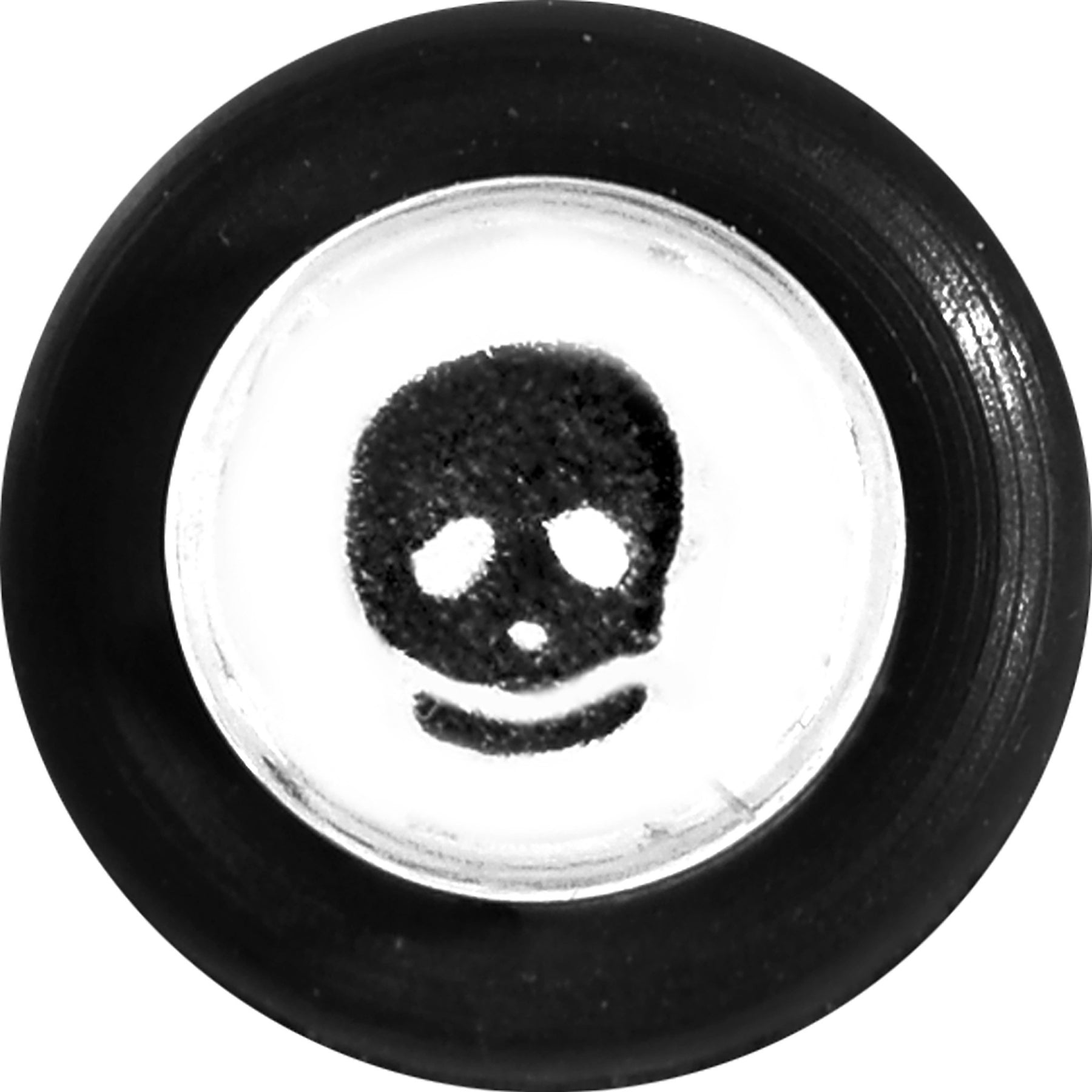 4 Gauge Clear Acrylic Glitter Black Skull Confetti Taper