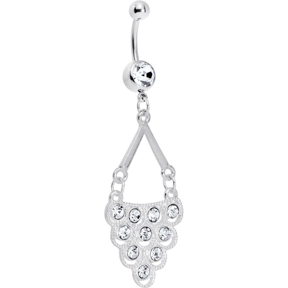 Crystalline Gem Lavish Lace Cascade Dangle Belly Ring