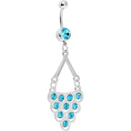 Aqua Gem Lavish Lace Cascade Dangle Belly Ring