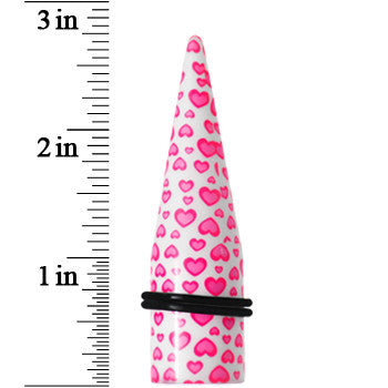 18mm White Acrylic Pink Heart Logo Taper – BodyCandy