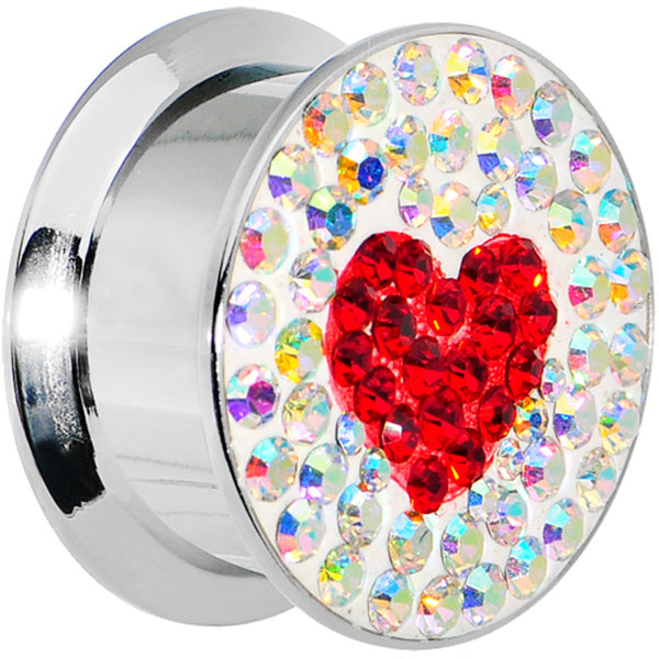 18mm Stainless Steel Aurora Gem Red Heart Screw Fit Plug – BodyCandy