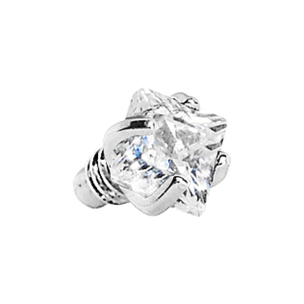 2mm Clear Prong Set Square Gem Dermal Top – BodyCandy