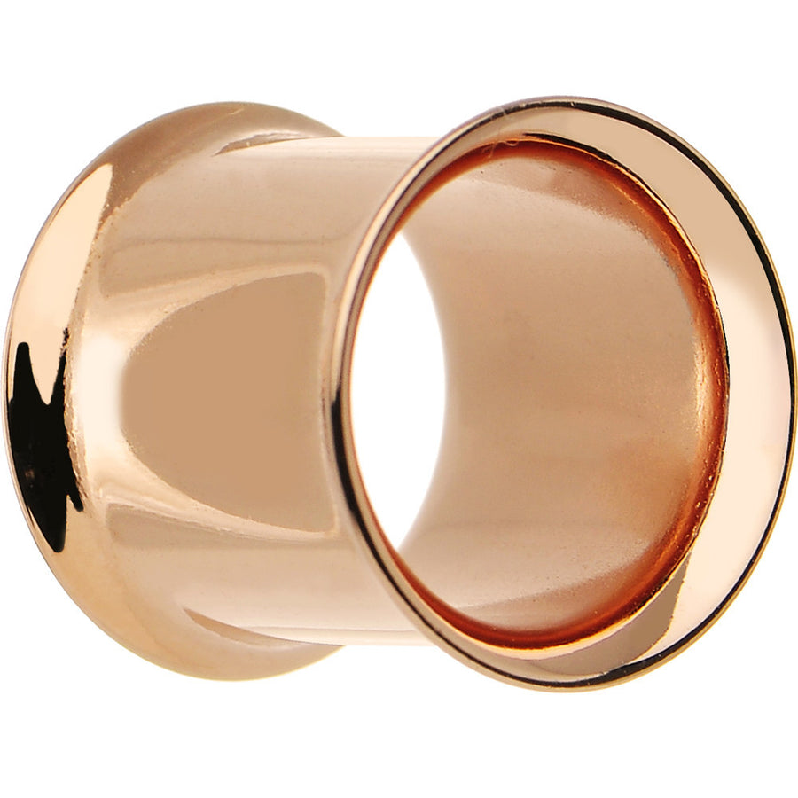 7/16 Double Flare Rose Gold Plated Hollow Tunnel Plug