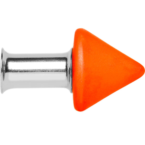 4 Gauge Orange Neon Cone Stainless Steel Plug – BodyCandy