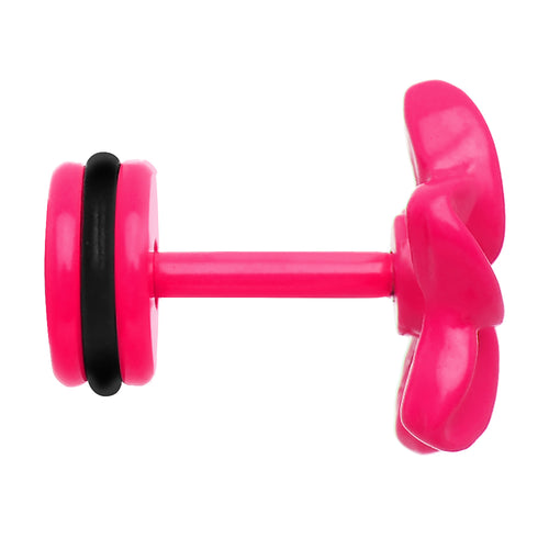 Pink Neon Enamel Swirling Star Cheater Plug