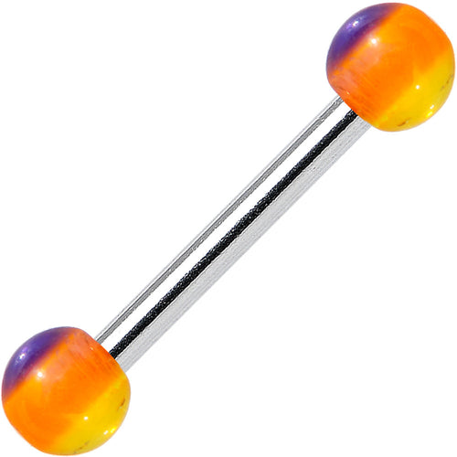 16 Gauge Blue Orange Yellow Acrylic Glitter Barbell Eyebrow Ring 5/16