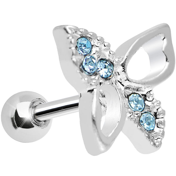 Aqua Crystal 18 Gauge Breezy Butterfly Cartilage Tragus Earring – BodyCandy