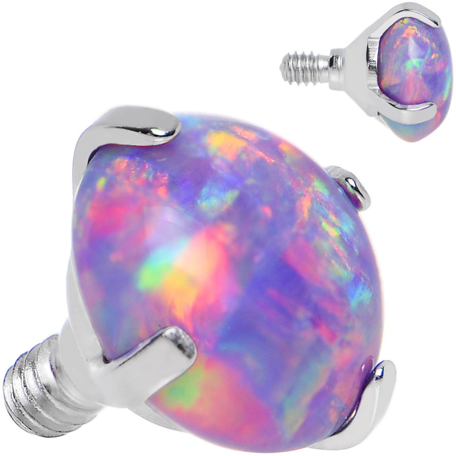 14 Gauge 5mm Faux Purple Prong Set Opal Titanium Dermal Top