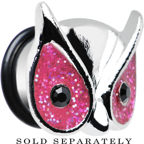 9/16 Pink Glitter Festive Owl Single Flare Steel Plug – BodyCandy