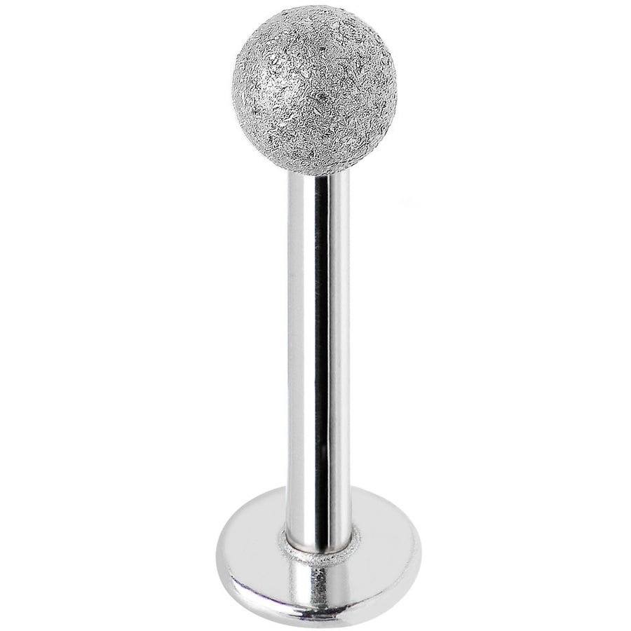 16 Gauge 3/8 Silver Sandblasted Steel Monroe Labret 3mm Ball