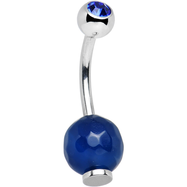 Blue Cubic Zirconia Blue Natural Stone Belly Ring – BodyCandy