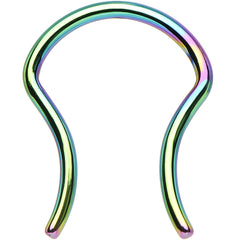 16 Gauge 5/8 Rainbow Anodized Titanium Septum Retainer