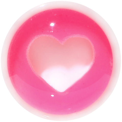 2 Gauge White Pink Acrylic Adoring Heart Saddle Plug – BodyCandy