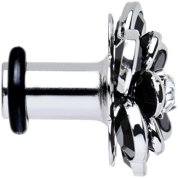 2 Gauge Black Blooming Glam Gardenia Flower Steel Plug Pair – BodyCandy