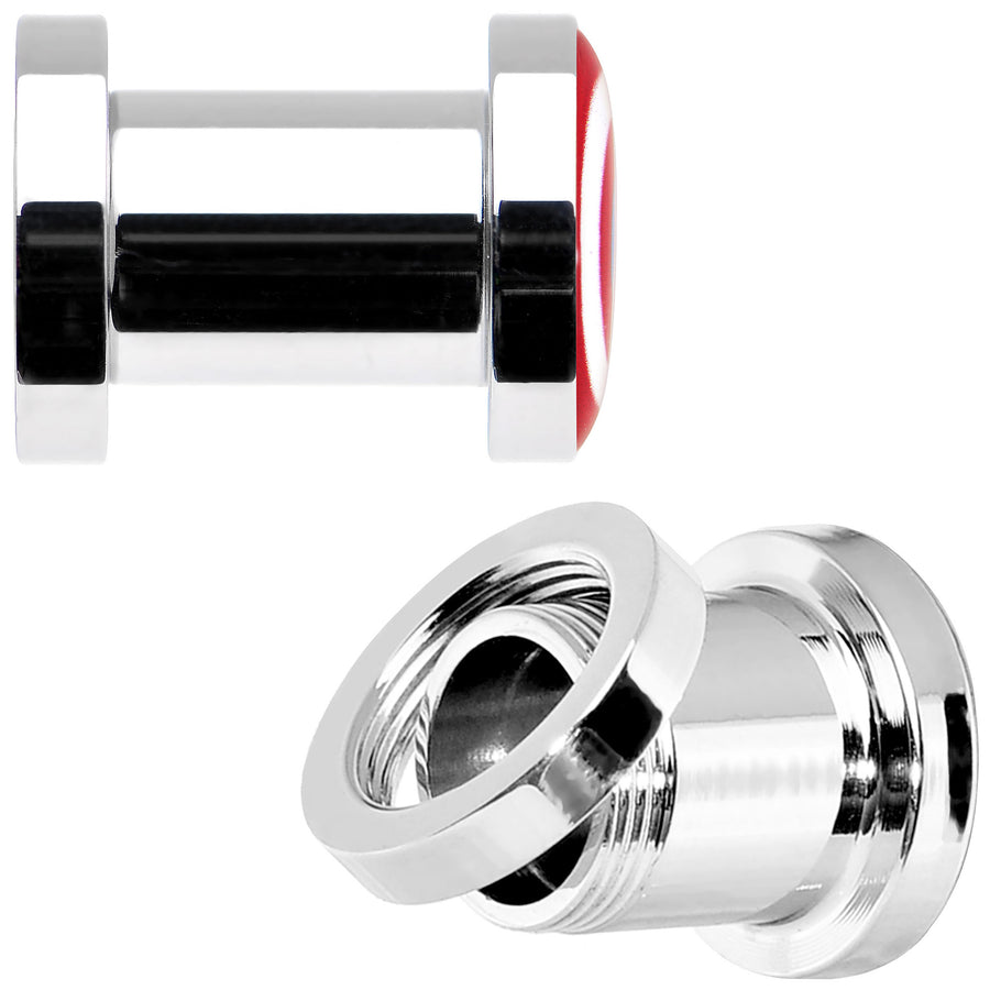 2 Gauge Steel Licensed Captain America Logo Screw Fit Plug Set