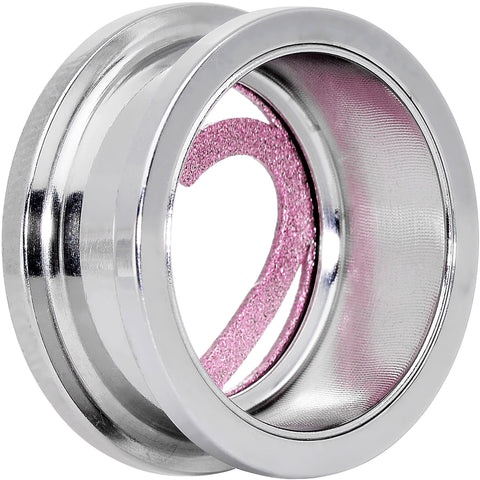 20mm Stainless Steel Clear Gem Pink Heart Tunnel Plug – BodyCandy