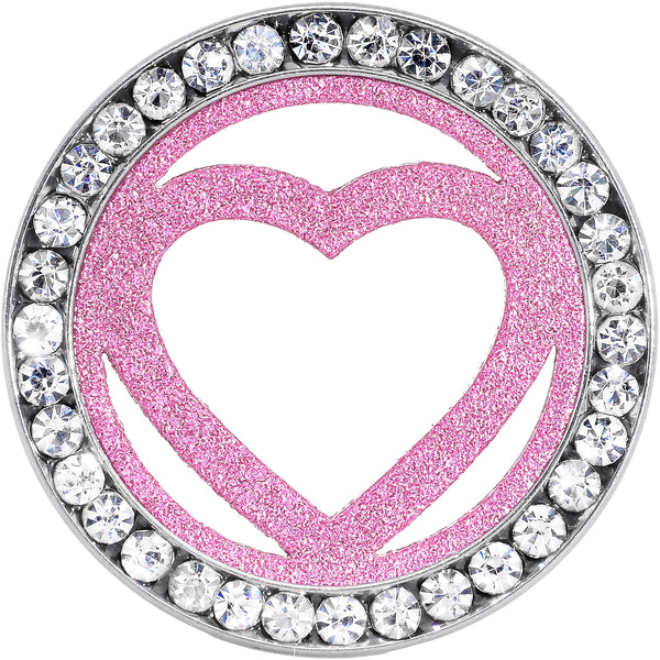 20mm Stainless Steel Clear Gem Pink Heart Tunnel Plug – BodyCandy