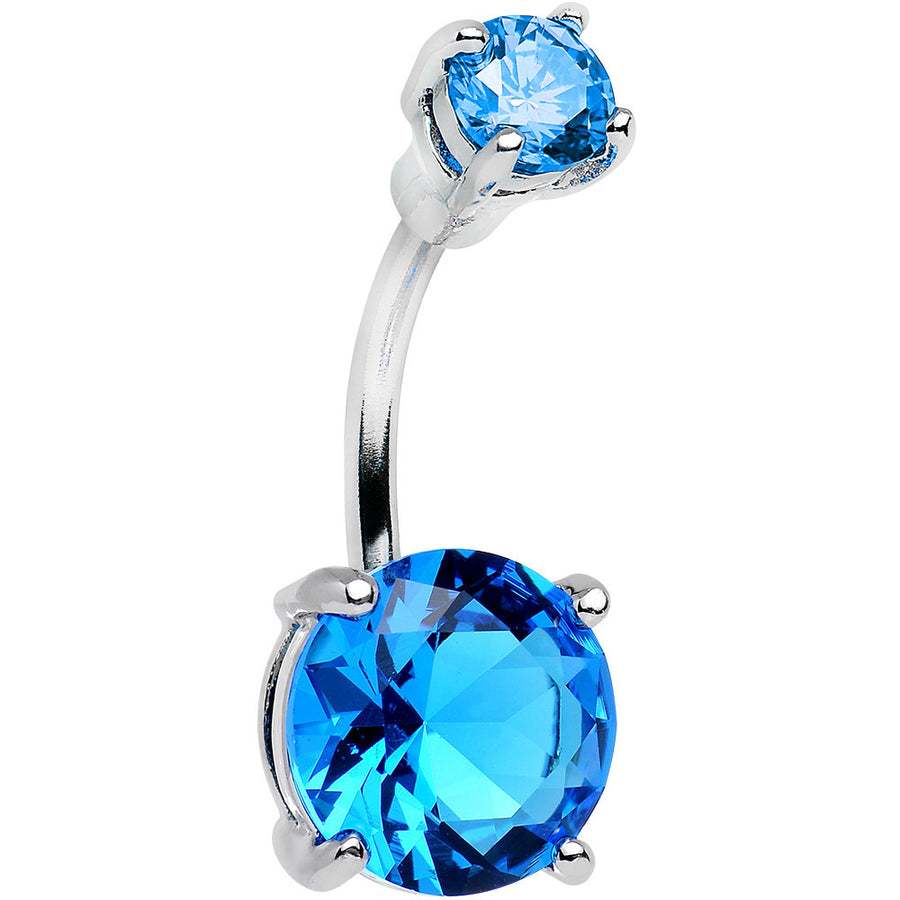 Aqua Double Gem Elegant Belly Ring