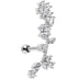 Stainless Steel CZ Flower Vine Left Tragus Cartilage Earring