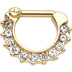 14 Gauge Gold Plated Golden Royal Parade Clear Gem Septum Clicker