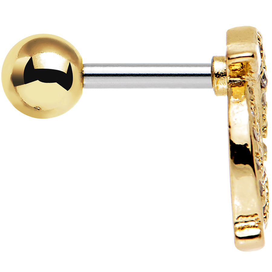 16 Gauge 1/4 Clear Gem Perky Penguin Left Tragus Cartilage Earring