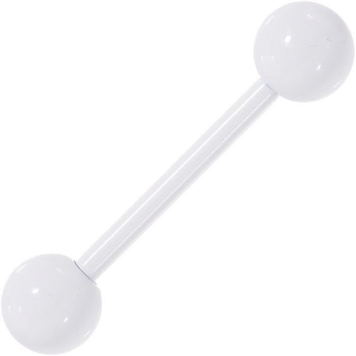 14 Gauge 5/8 White Enamel Coated Stainless Steel Straight Barbell