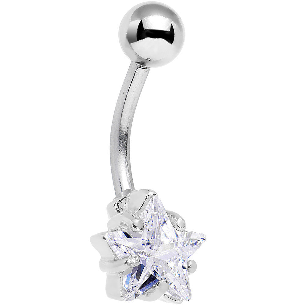 Clear Gem Shoot for the Star Belly Button Ring