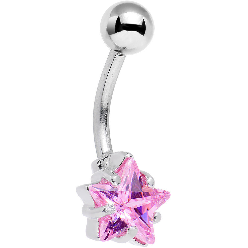 Pink Gem Shoot for the Star Belly Button Ring